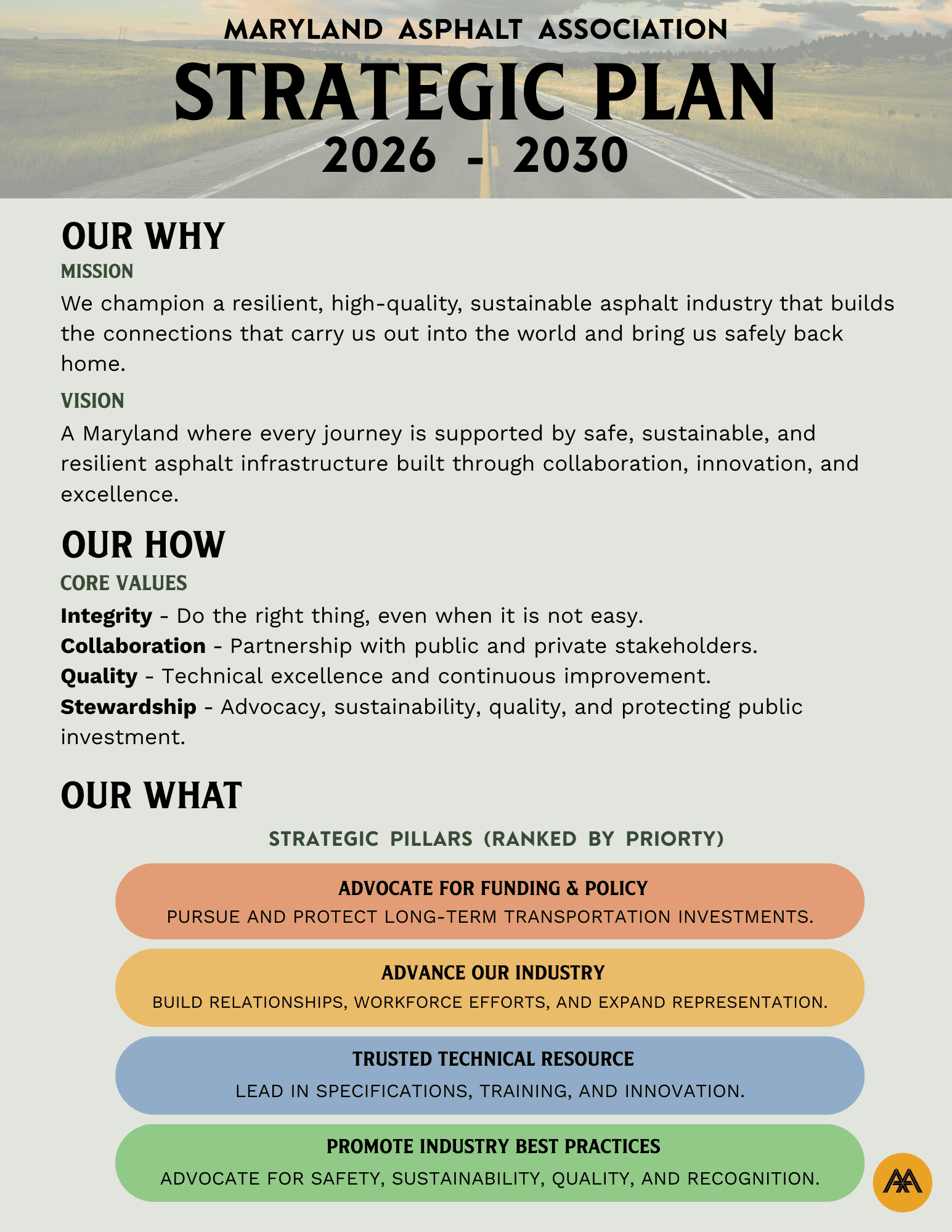 Strategic Plan Flyer | The Maryland Asphalt Association, Inc.